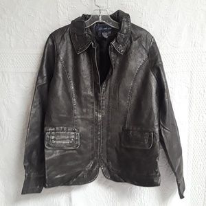 Susan Graver | Jackets & Coats | Pewter Color Susan Graver Faux Leather ...